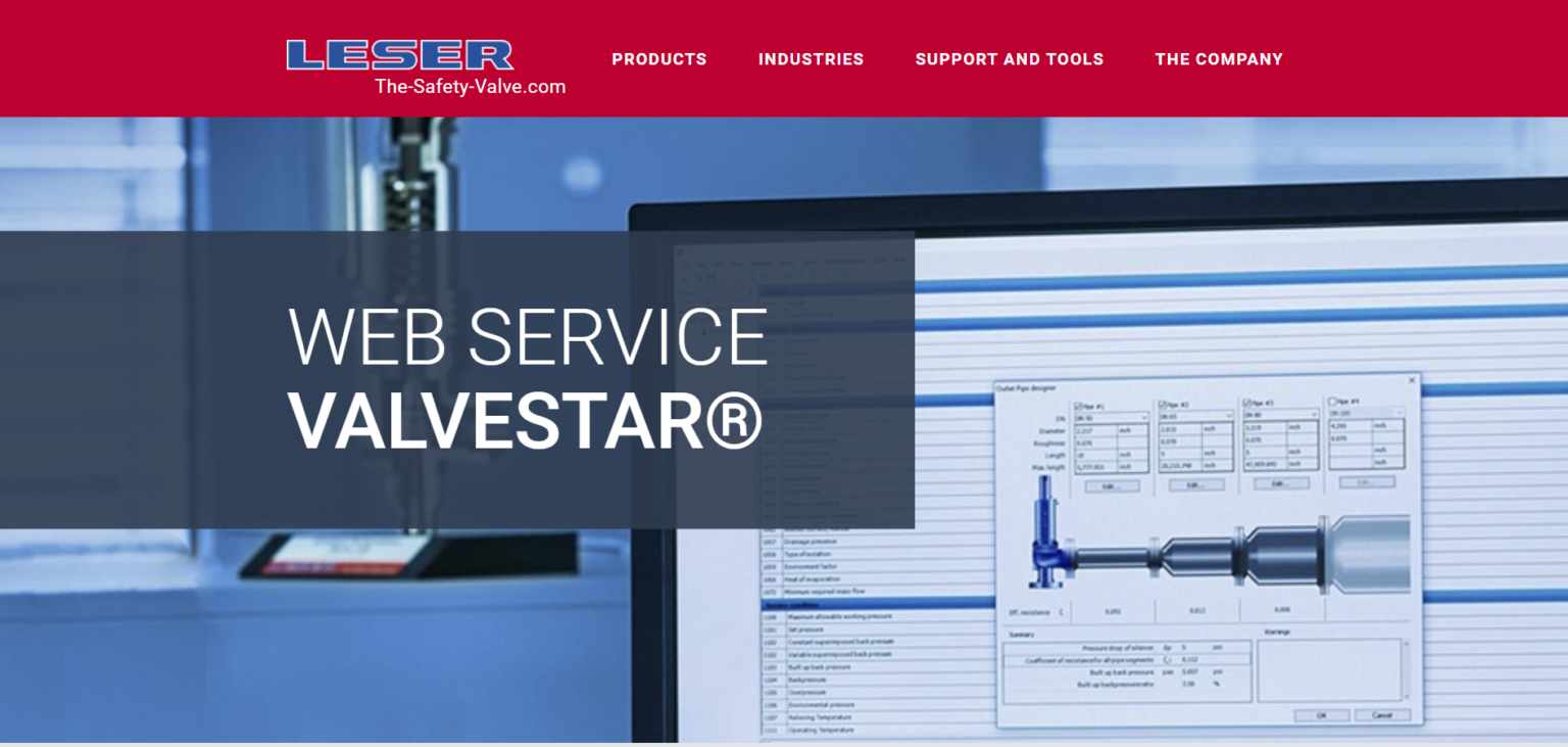 Free sizing software for Safety valves - WOIN