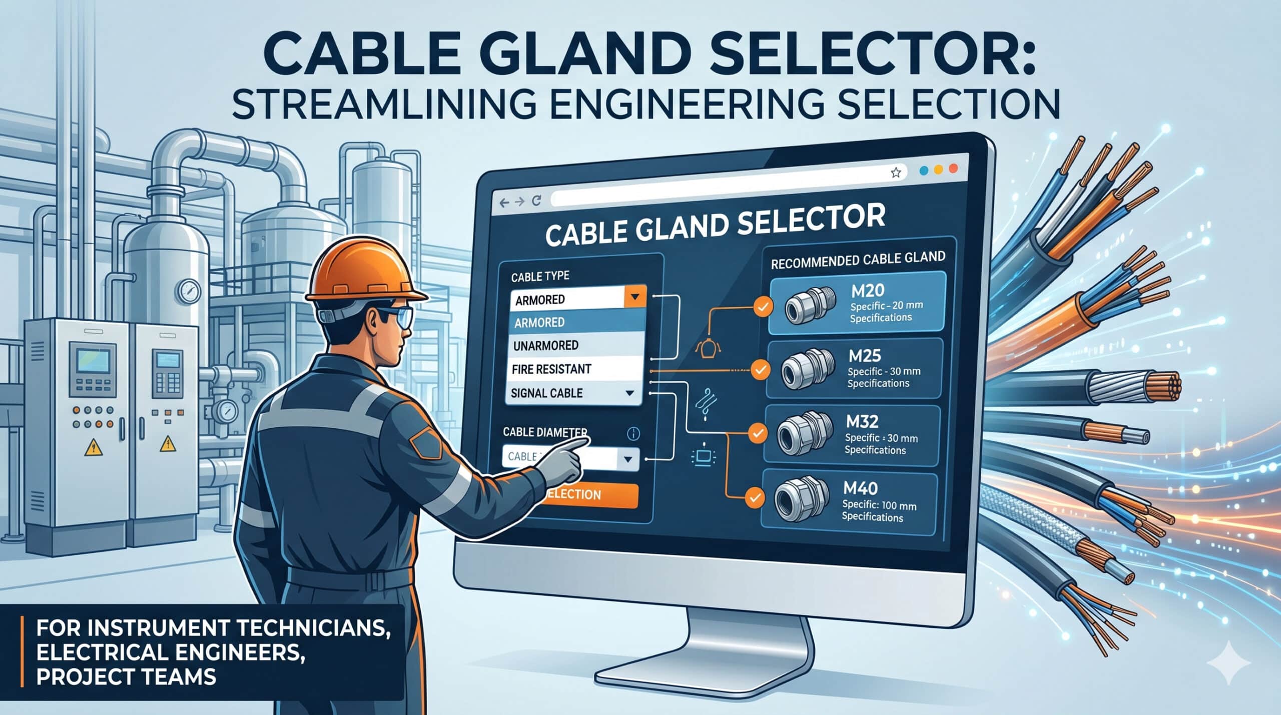 Cable gland selector tool - WOIN